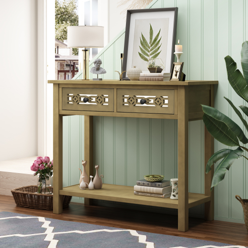 35.40" Console Table, Sofa Table Buffet Sideboard Storage Cabinet with ...