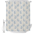 Blue Rose Shower Curtain Set with Hooks, Country Pastoral Vintage ...
