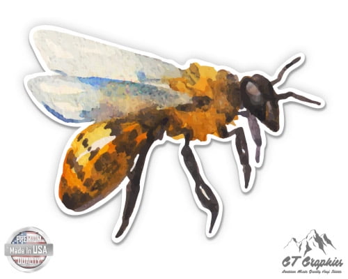Watercolor Bee - 8" Vinyl Sticker - For Car Laptop I-Pad - Waterproof ...