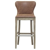 New Pacific Direct Dorsey 30.5" Faux Leather Bar Stool in Brown/Nubuck ...