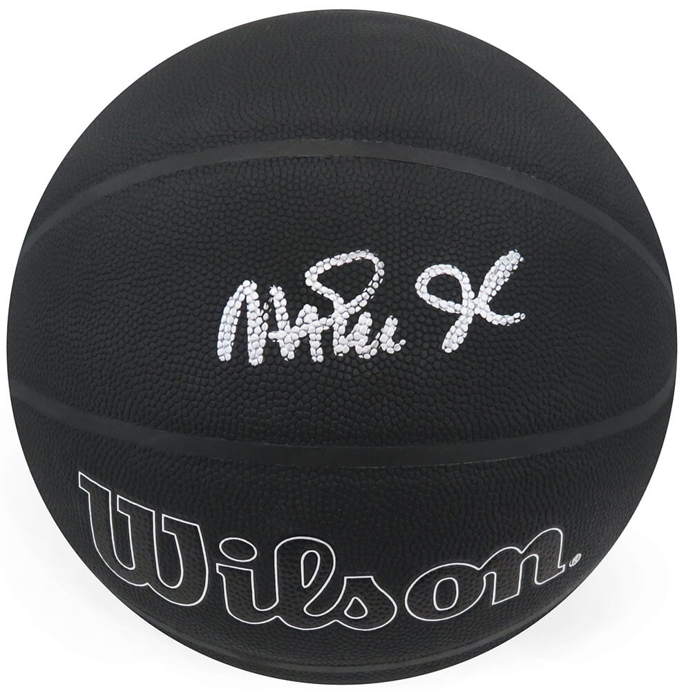Magic Johnson Signed Wilson 75th Anniversary Logo Black NBA Basketball ...