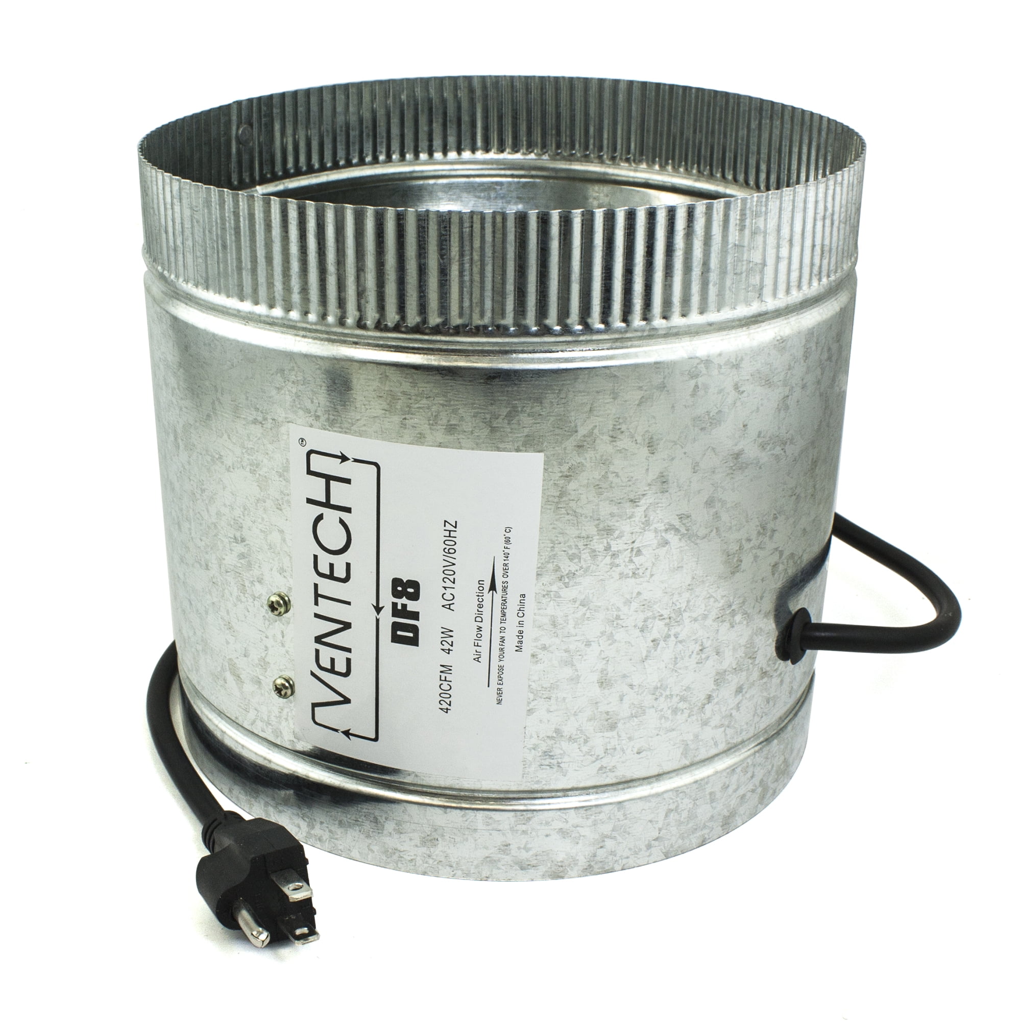 VenTech DF8 8" Duct Fan 400 CFM - Walmart.com