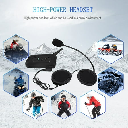 Helmet Headsets, V6 Pro Helmet Intercom Headset Black Two Way Wireless ...