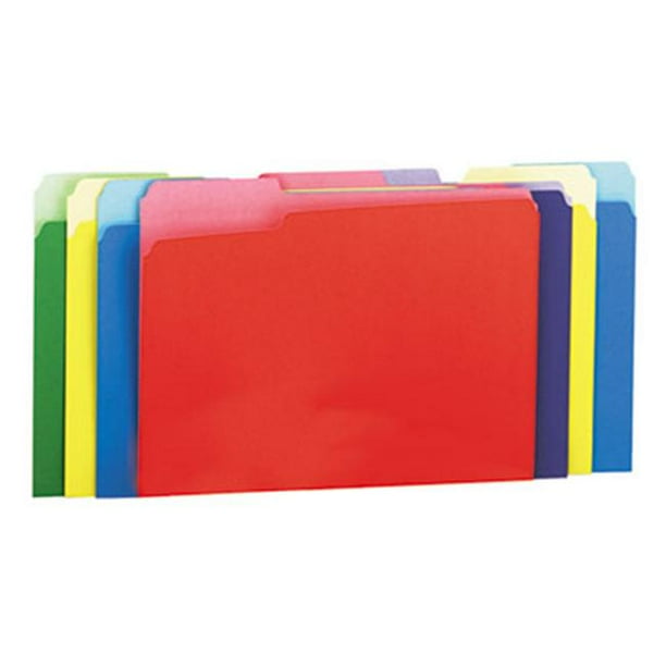 Colored File Folders- 1/3 Cut- One-Ply Top Tab- Letter- Assorted- 100 ...