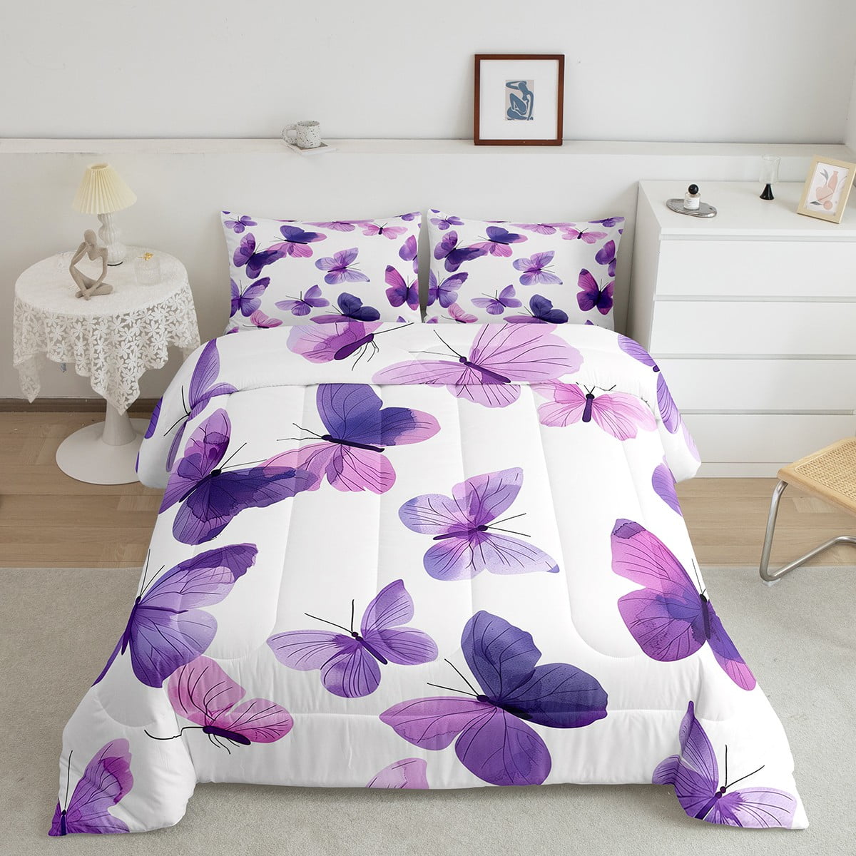 Click here for Yst Purple Butterfly Kids Twin Size Comforter Set... prices