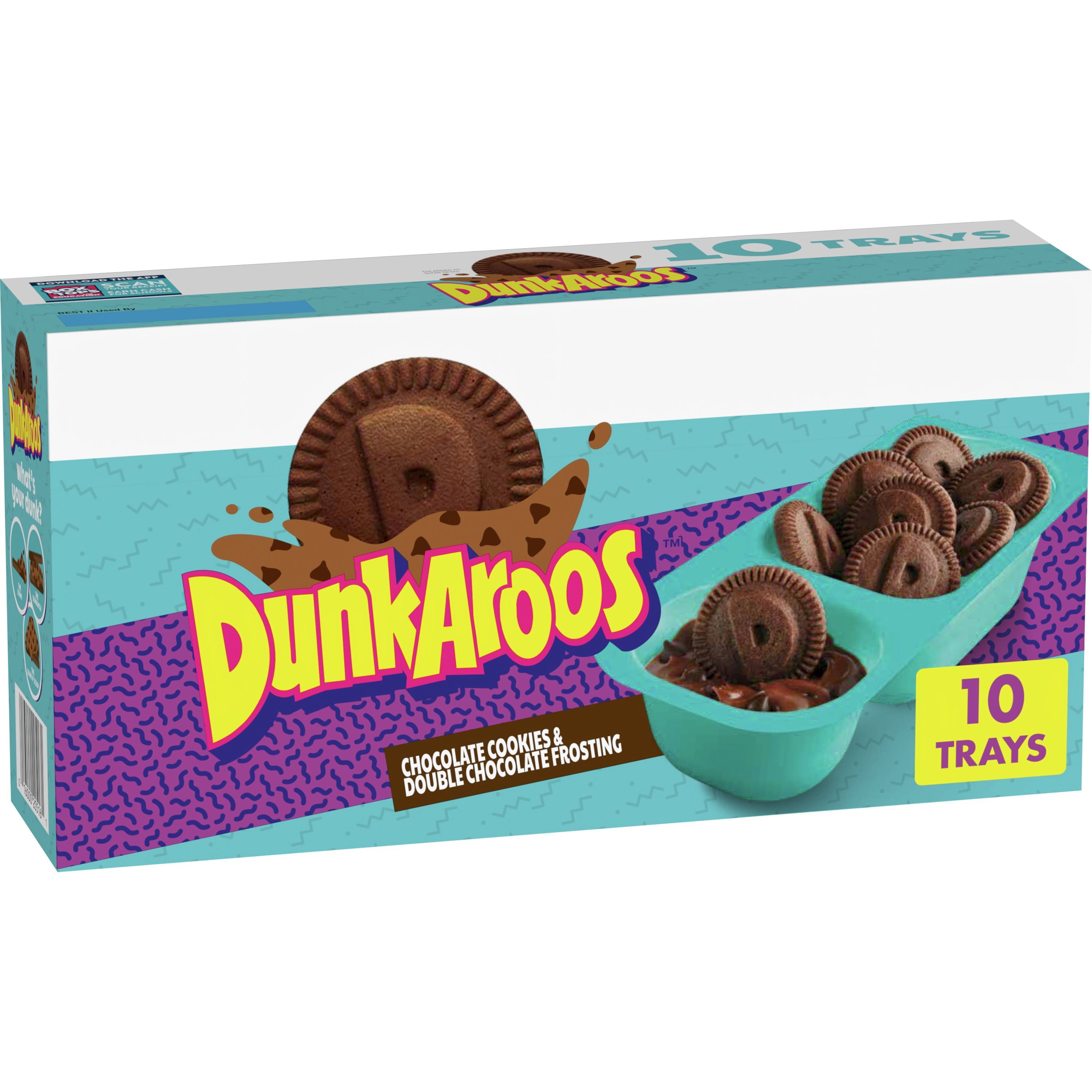 Dunkaroos Chocolate Cookies and Double Chocolate Frosting, 1 oz, 10 ct ...
