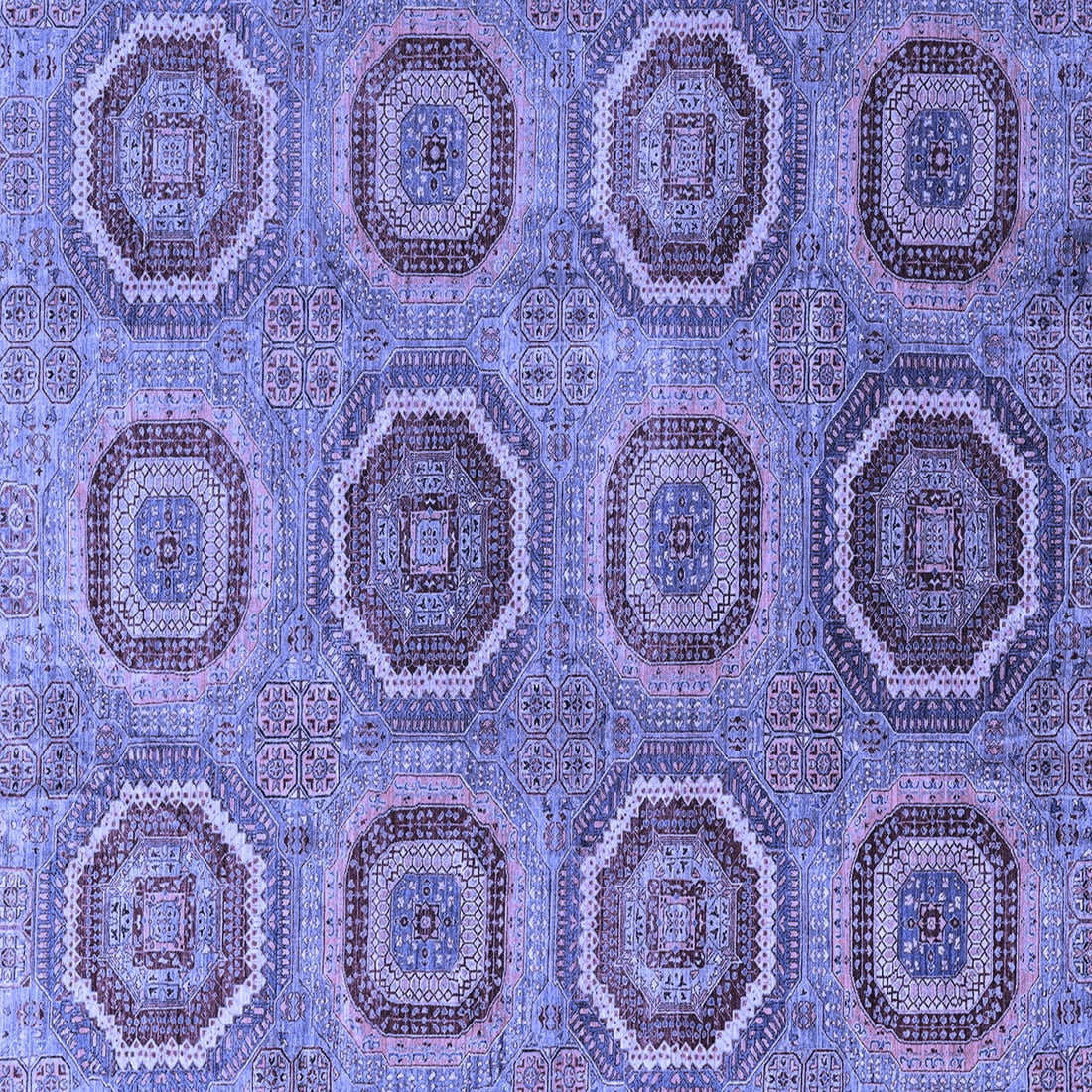 Ahgly Company Machine Washable Indoor Square Abstract Blue Modern Area ...