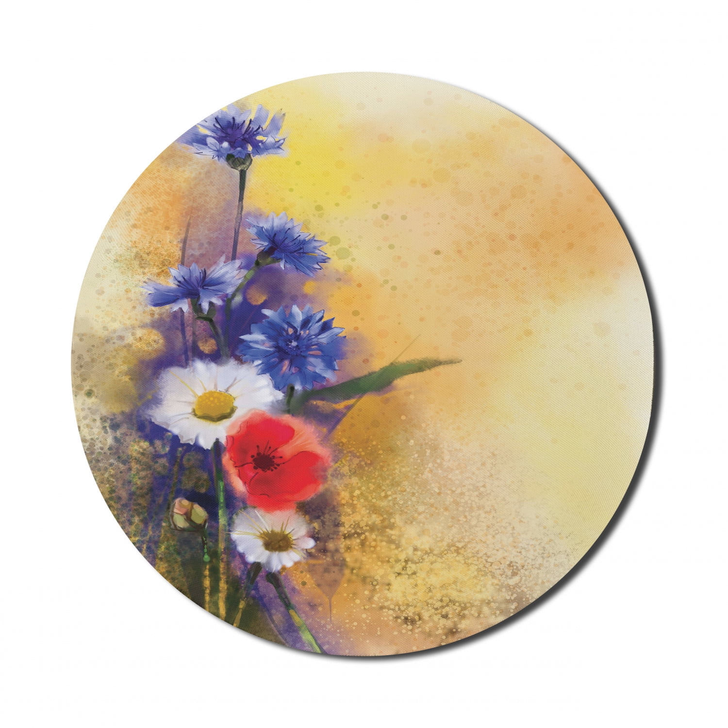 Flower Mouse Pad for Computers, Poppy Flowers Cornflower Pastel ...