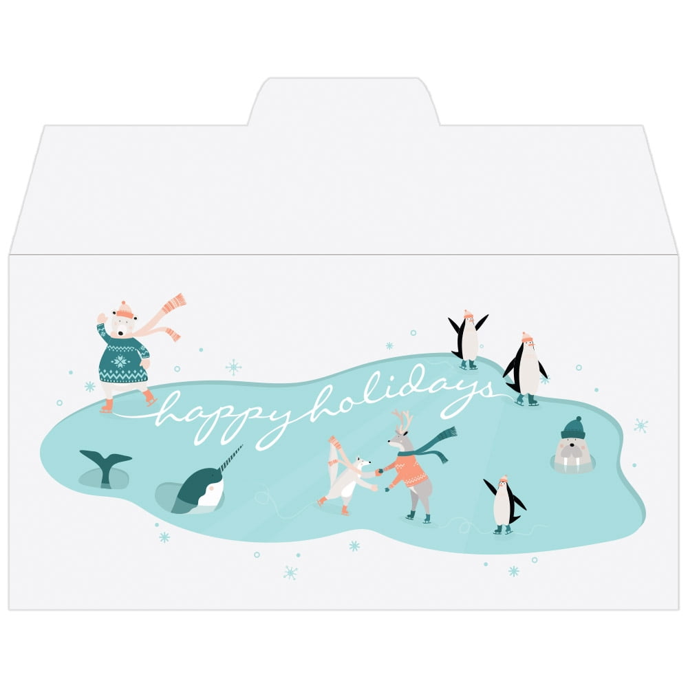 Holiday Bank Envelope for Cash - Animals Skating - Drive Up Banking 500 ...