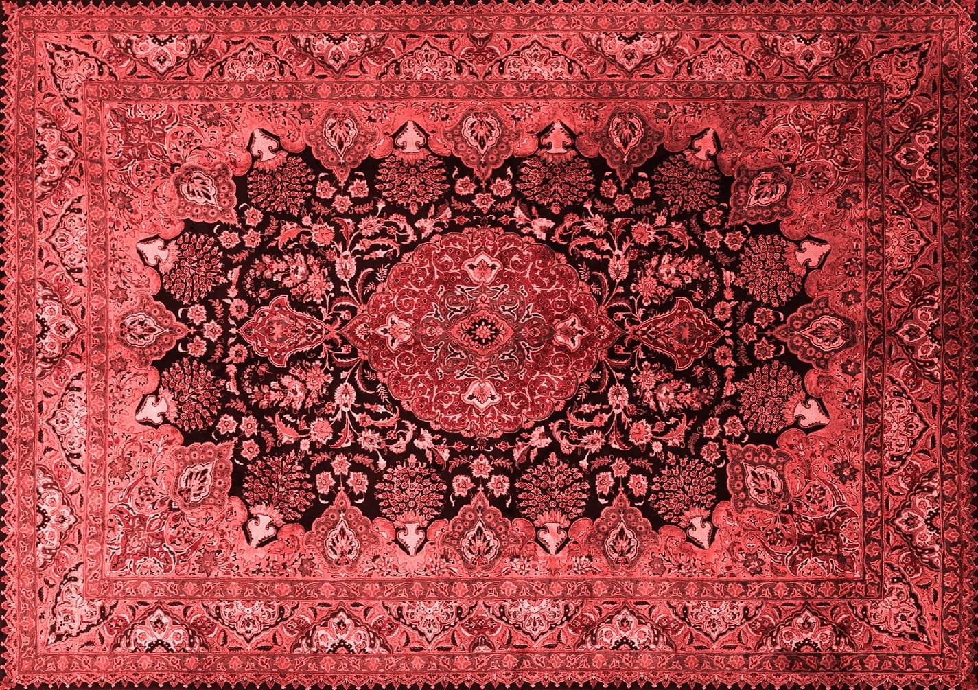 Ahgly Company Indoor Rectangle Medallion Red Traditional Area Rugs, 2 ...