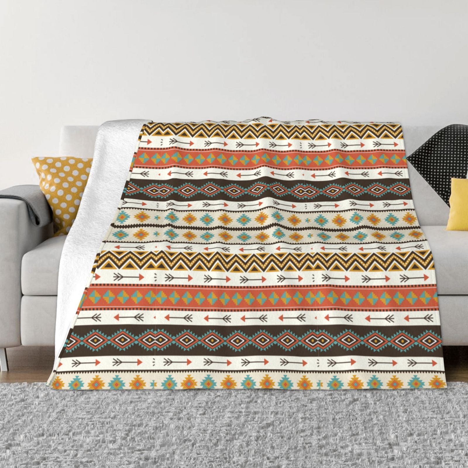 XMXT Throw Blanket, Retro Boho Aztec Tribe Print Machine Washable ...