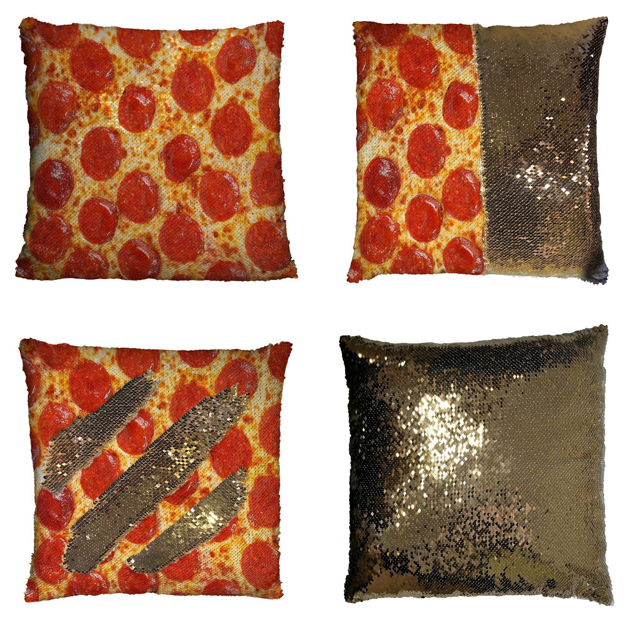 GCKG Pizza Pillowcase, Italian Classic Pepperoni Pizza Reversible ...