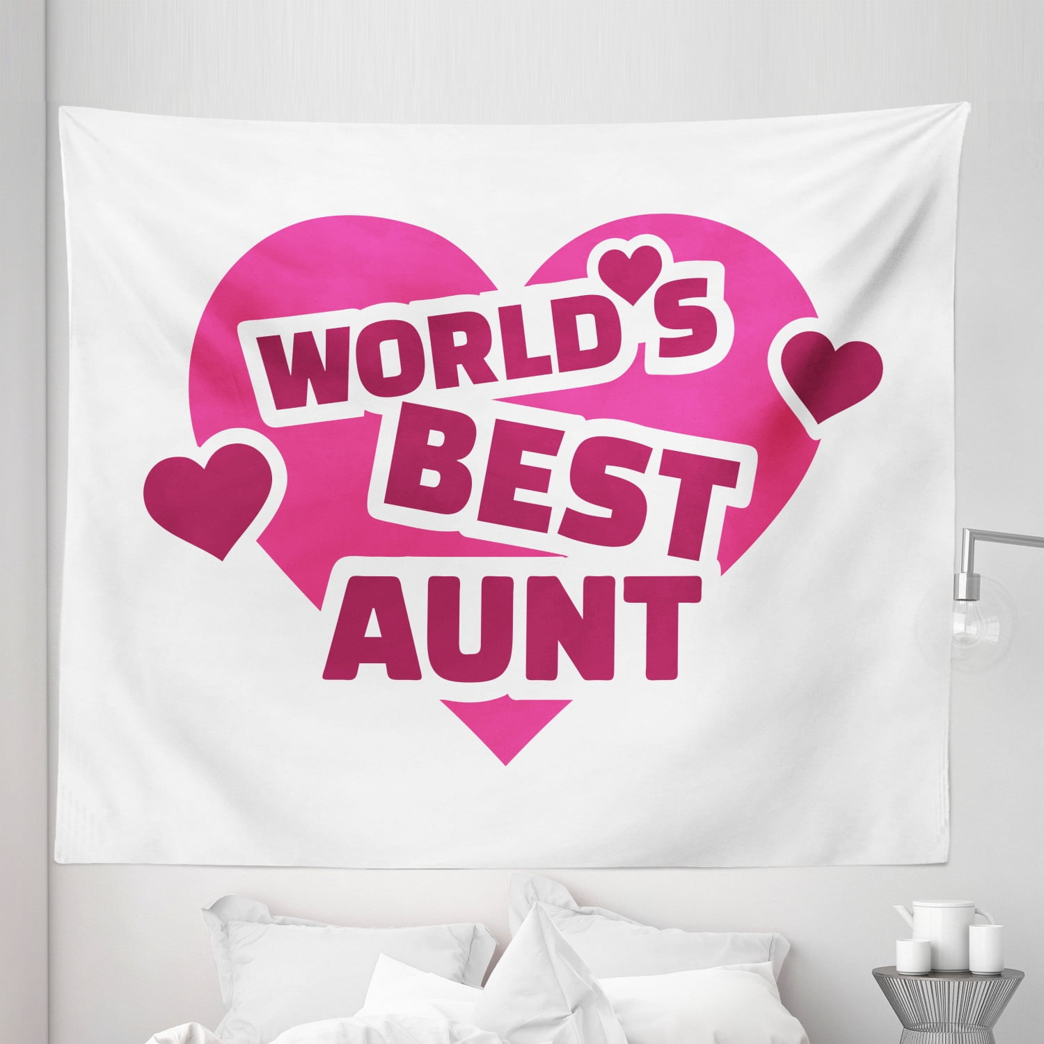 Aunt Tapestry, World's Best Aunt Lettering on a Heart Show Your Love to ...