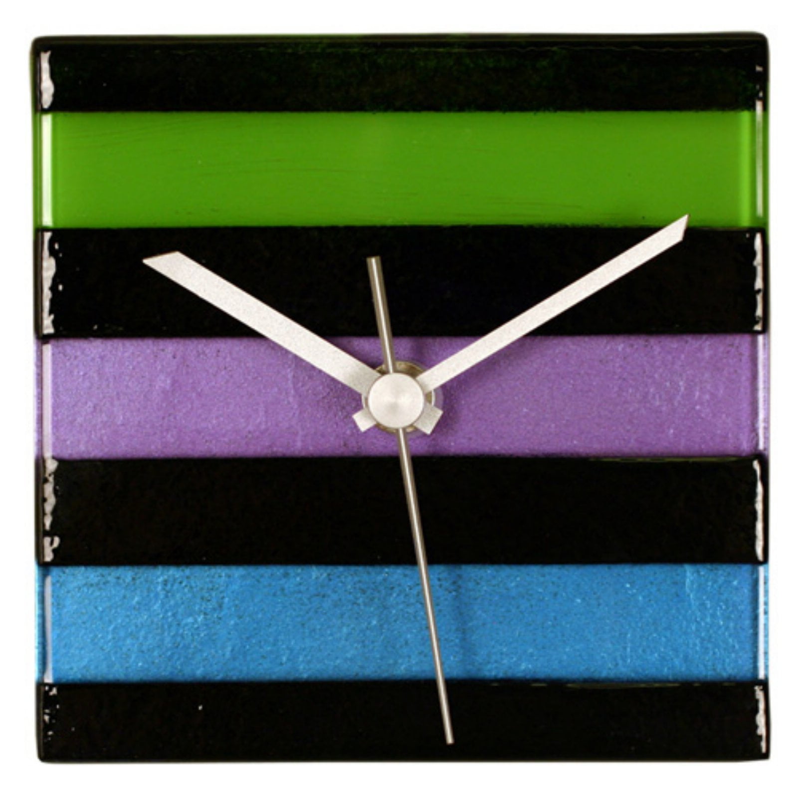 River City Clocks Square Multi-Color Glass Wall Clock - 5.25W x 5.25H ...