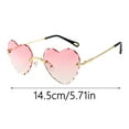Glasses Riding Ladies Frameless Heart Sunglasses Fashion forward Cute ...