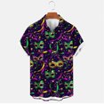 Ceisia Men's Regular Loose Short-Sleeve Mardi Gras Themed Shirt ...