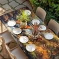 Autumn Nature Fitted Rectangle Tablecloth 24" x 50" Scenery Forest Deer ...
