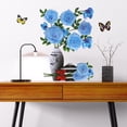 3D Vase Wall Stickers Stereo Flower Wall Decal DIY Blue Superposition ...