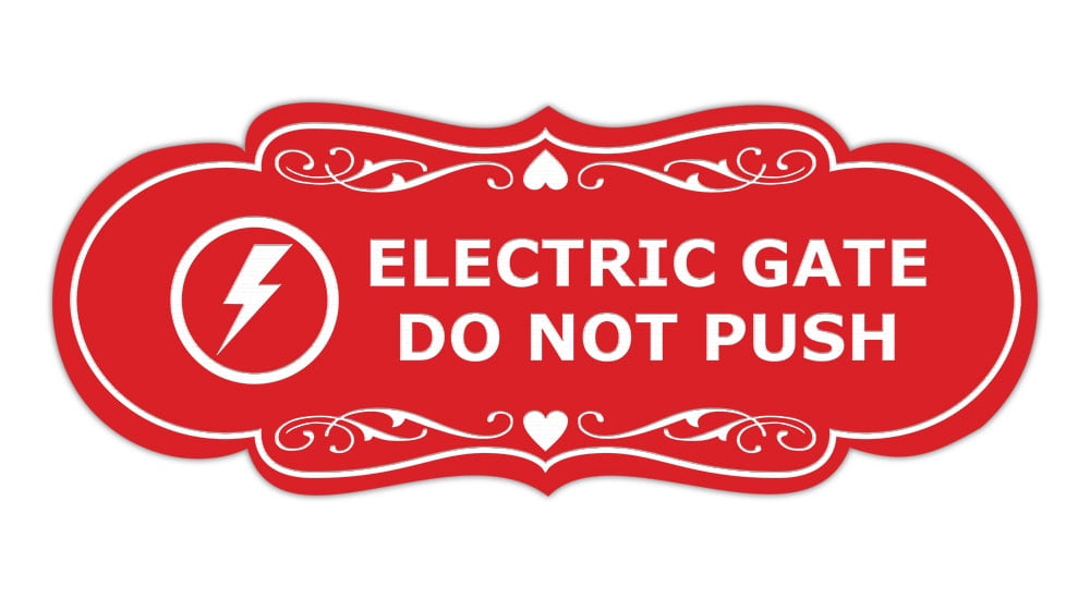 Signs ByLITA Designer Electric Gate Do Not Push Sign (Red) - Small ...