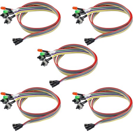 C Computer Host Switch Line Restart Line LED Light Red Green ATX Power ...