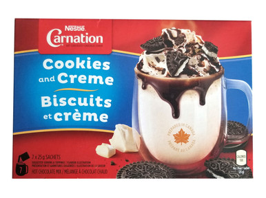 Nestle Carnation Cookies and Creme Hot Chocolate Mix, 7 x 25g/0.9 oz ...