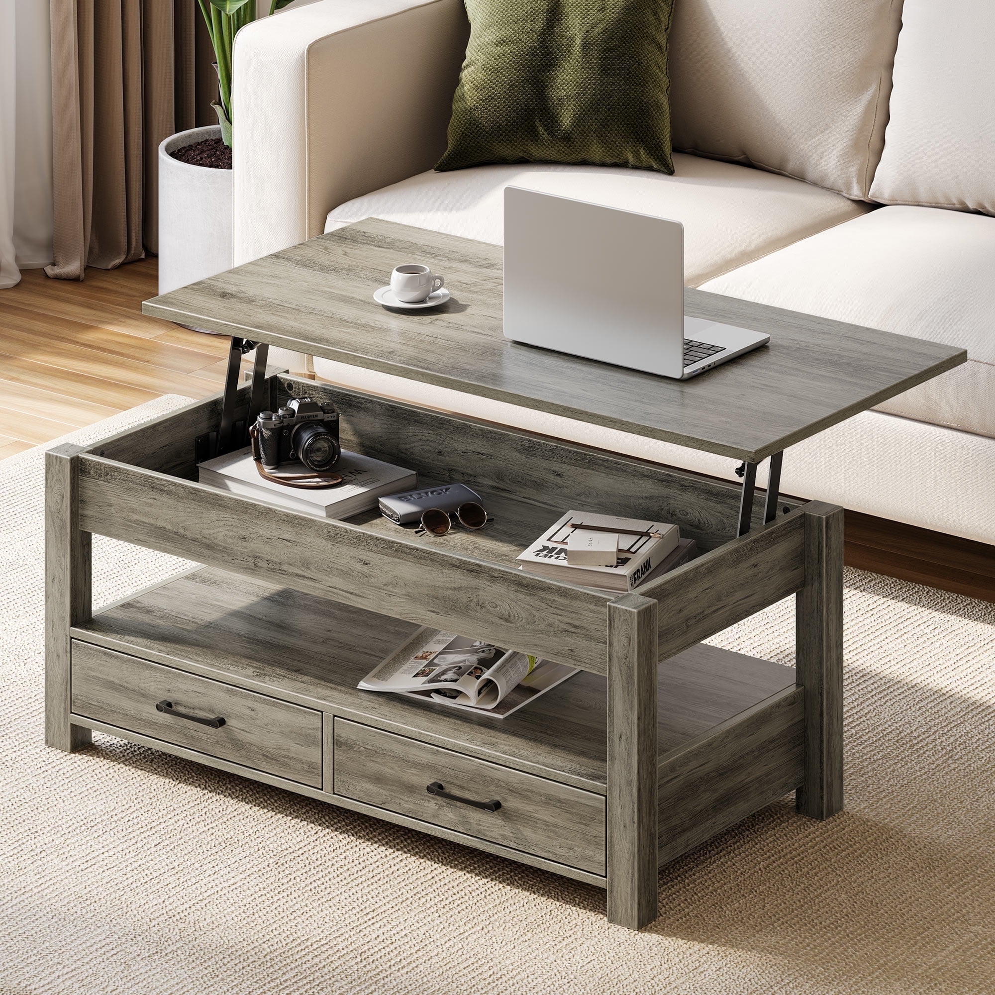 Click here for Greenstell Lift Top Coffee Table With 2 Drawers 47... prices