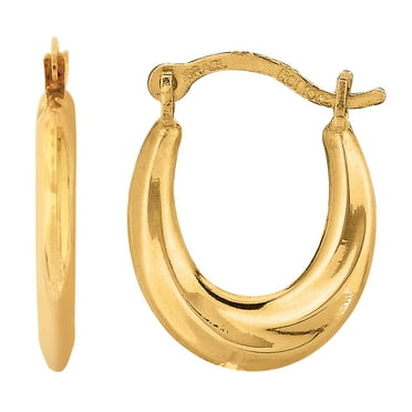Primal Gold 10 Karat Yellow Gold Fancy Small Hoop Earrings - Walmart.com