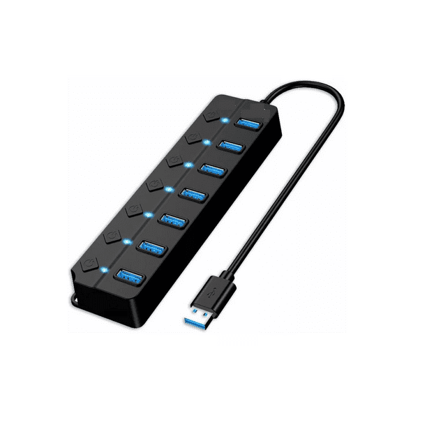 Usb 3.0 Hub Splitter 7 Puertos Con Indicadores Led | Walmart en línea