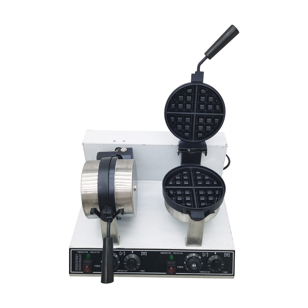 INTSUPERMAI Electric Dual Rotary Waffle Baker Waffle Making Machine ...