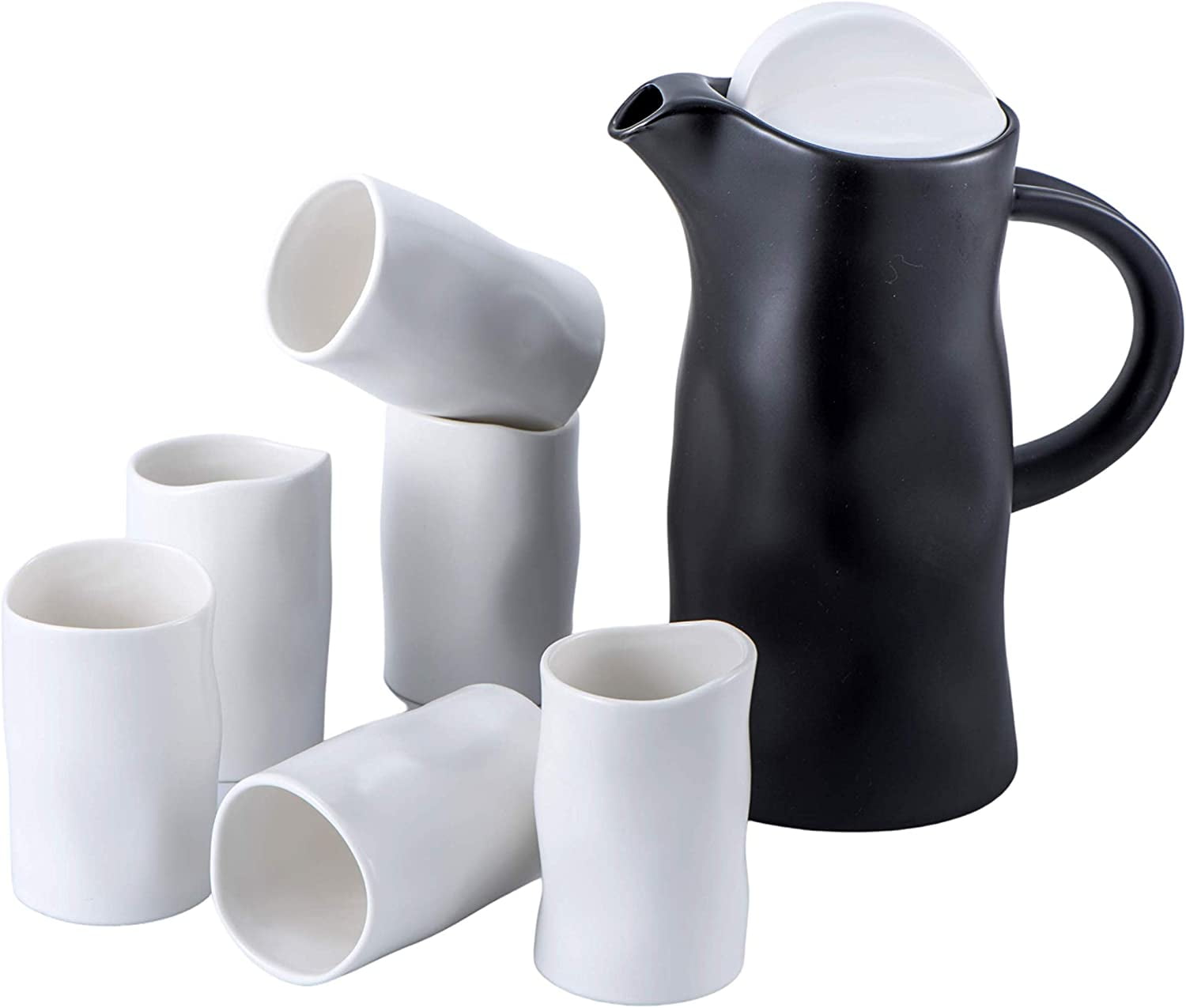 Bruntmor Porcelain Ultra Modern Tea Gift Set - Large 60oz. Pitcher With ...