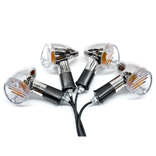 Krator Motorcycle 4 Pcs Clear Bullet Turn Signals Lights Compatible With Victory Kingpin Deluxe