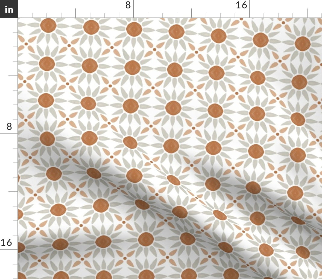 100% Cotton Fabric Fat Quarter - Terra Cotta Tile Print Star Geometric ...
