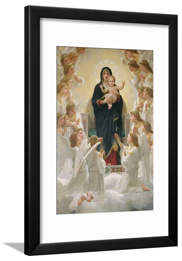 The Virgin with Angels, 1900 Framed Print Wall Art By William Adolphe ...