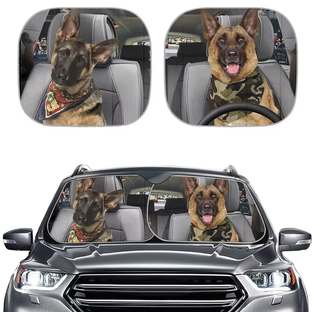 NETILGEN Cute German Shepherd Driver Dog Windsheild for Car Sun Shade ...