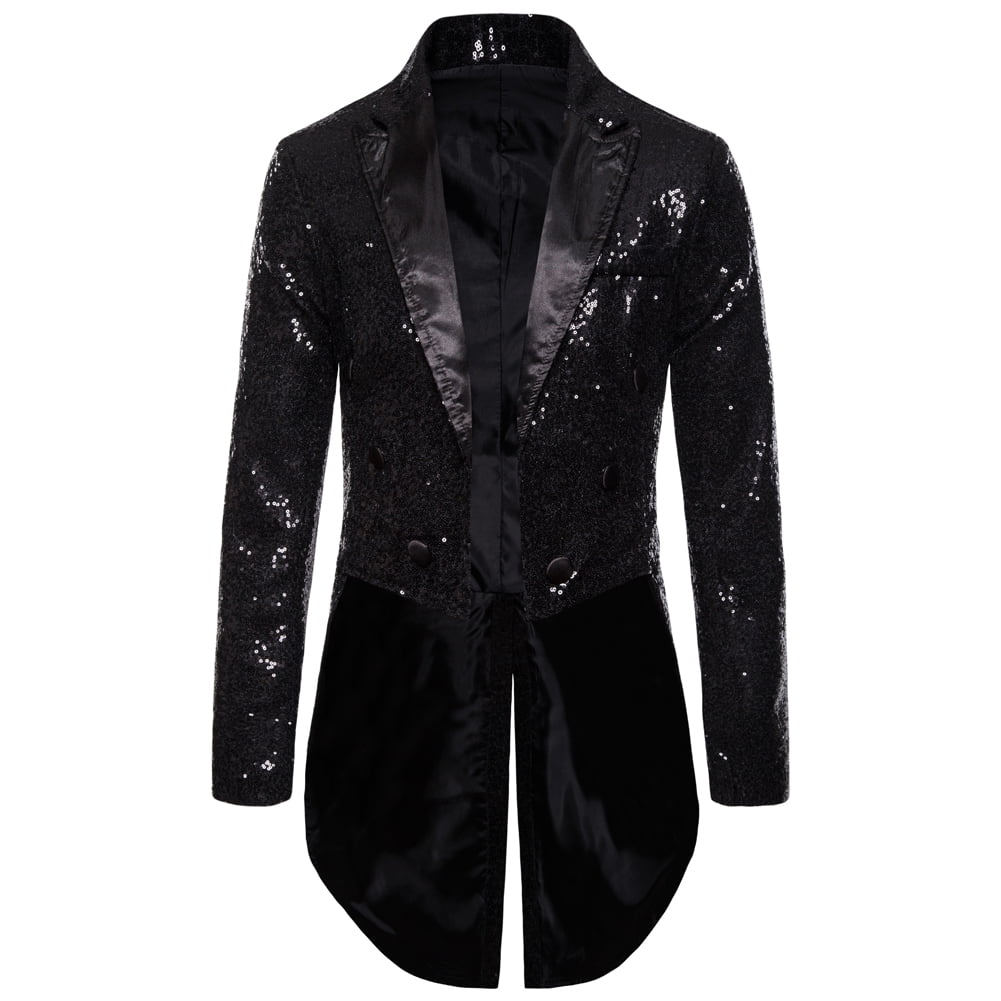 CANIS Men's Suit,Tailcoat Swallowtail Shiny Party Wedding Blazer Slim ...