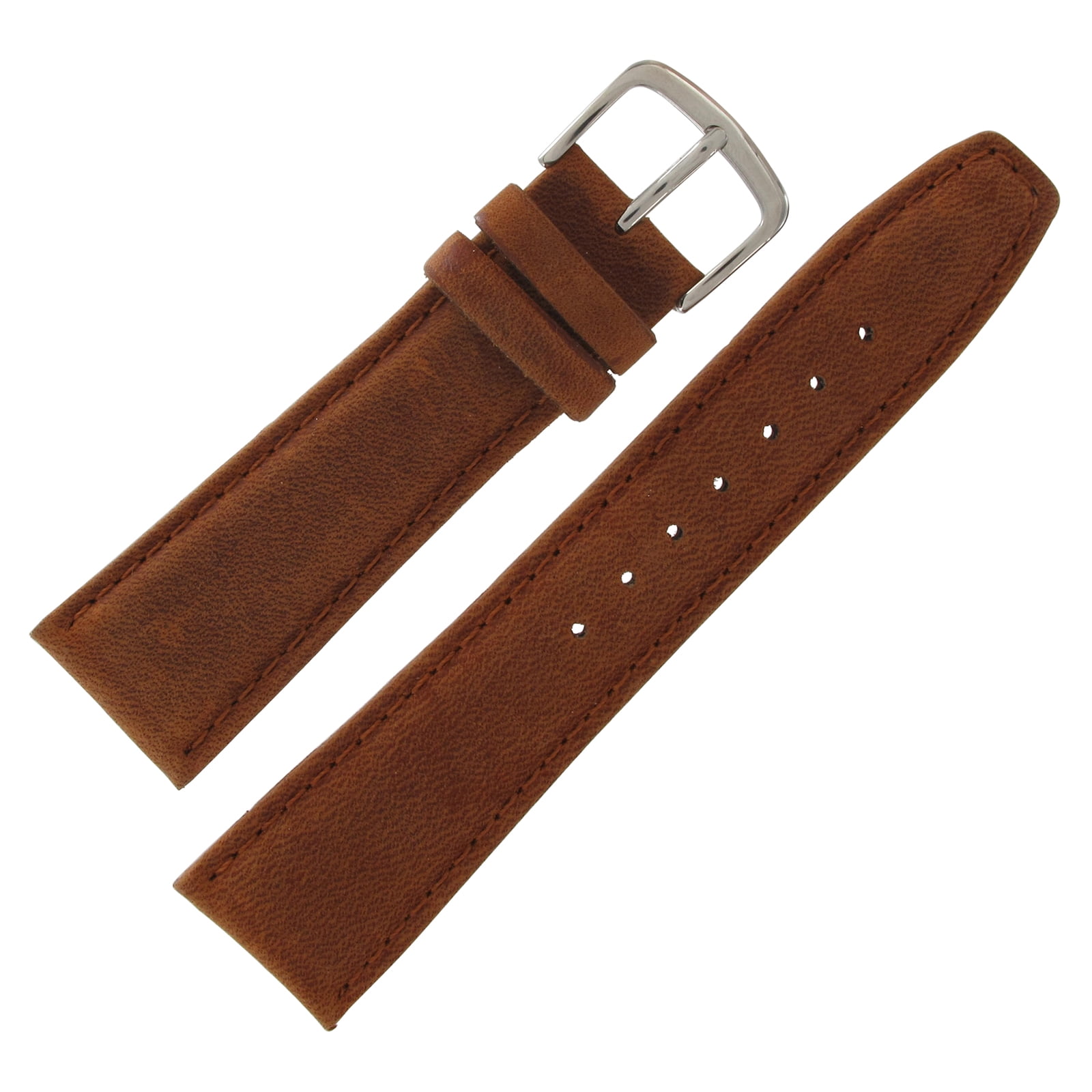 HADLEY ROMA Oil Tan Genuine Leather Rust Watch Strap With Stitched Trim ...