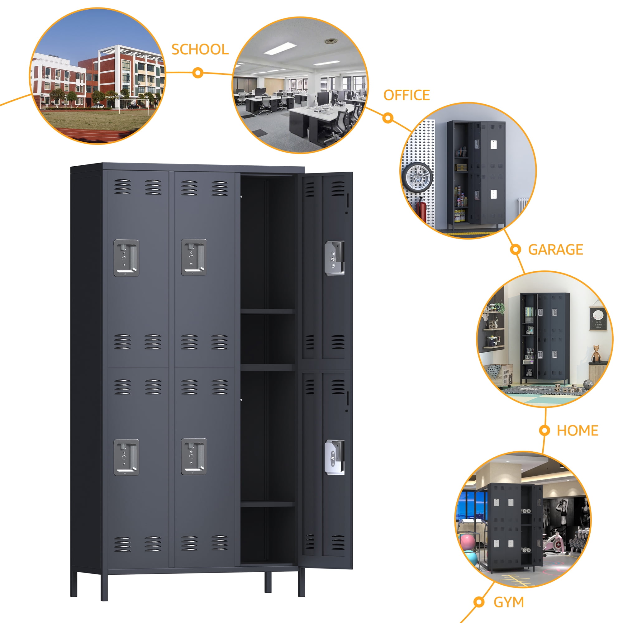 The Hurt Locker Aobabo 16-Door Metal Locker Cabinet - Industrial ...