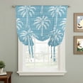 Blue Palm Tree Tie Up Curtains for Window, Thermal Insulated Balloon ...