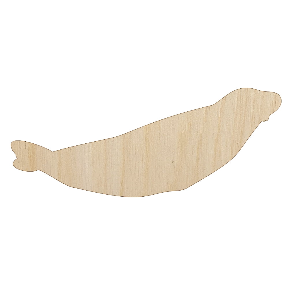 Seal on Tummy Solid Wood Shape Unfinished Piece Cutout Craft DIY ...