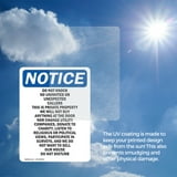 (2 Pack) Do Not Knock No Uninvited Or Unexpected OSHA Notice Sign ...