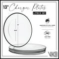 Vikko 13” Clear Charger Plates with Black Rim Glassware Dinner Plates ...