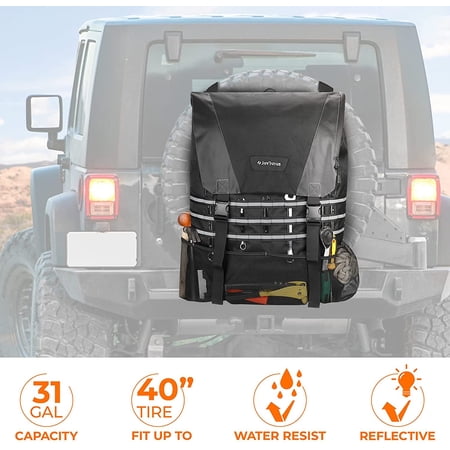 Spare Tire Trash Bag, Upgraded Fits 40" Tire 31 Gallons Overland Series ...