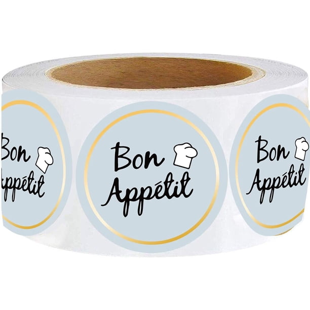 Besttile Party Bon Appetit Stickers Roll,2Inch,Food Service and ...