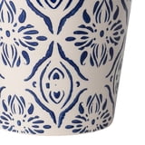 Mainstays 5.9”D x 5.43”H Round Ceramic Blue Medallion Planter White ...