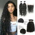 Water Wave Human Hair 2 Bundle Wet and Wavy Bundles 100% Unprocessed ...