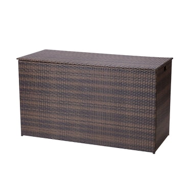 Outdoor Honey Wicker Patio Furniture Storage Deck Box - Walmart.com
