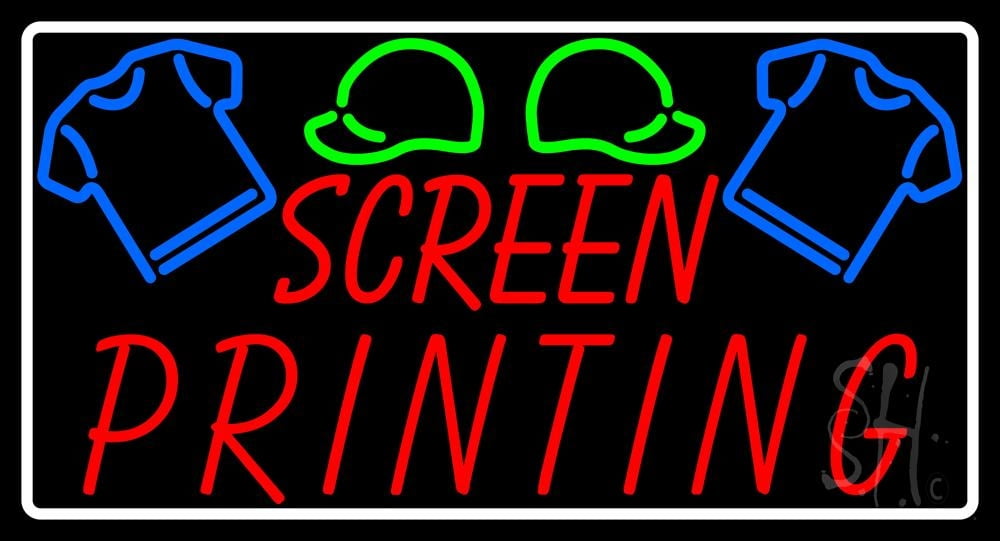 Screen Printing LED Neon Sign 13 x 24 - inches, Clear Edge Cut Acrylic ...