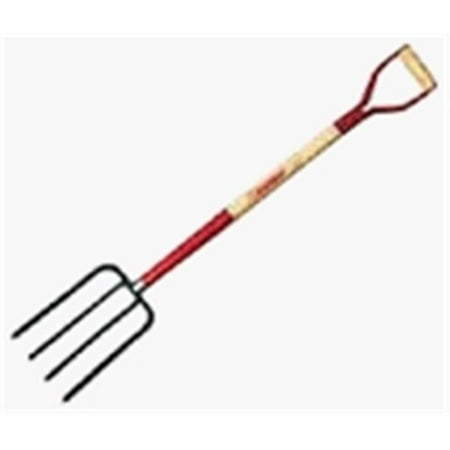 RazorBack 72103 4-Tine Spading Fork with Metal D-Grip & Wood Handle, 33 ...