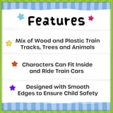Spark Create Imagine Wood Train Railroad Set, Wooden Toy with Tracks ...