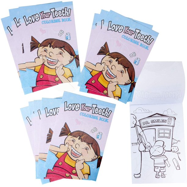 Kicko 5 X 7 Inch Coloring Book - 12 Pieces of Dental Activity Sheets ...